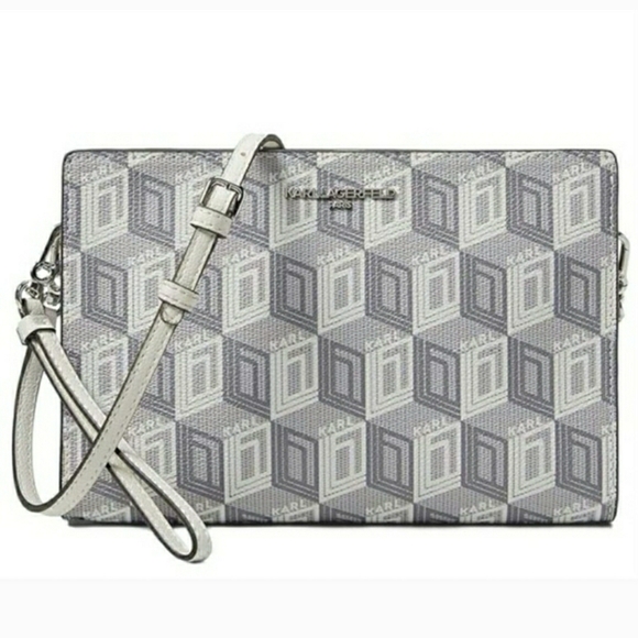 Karl Lagerfeld | Bags | Nwt Rare Karl Lagerfeld Gray White Geometric ...